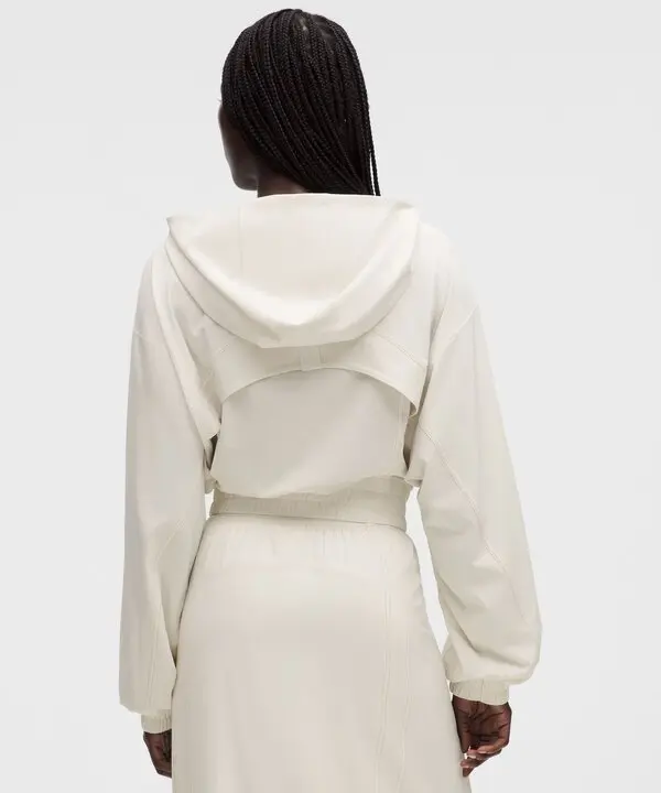 Lululemon Define Hooded Track Jacket - Light Ivory/Wacky Khaki